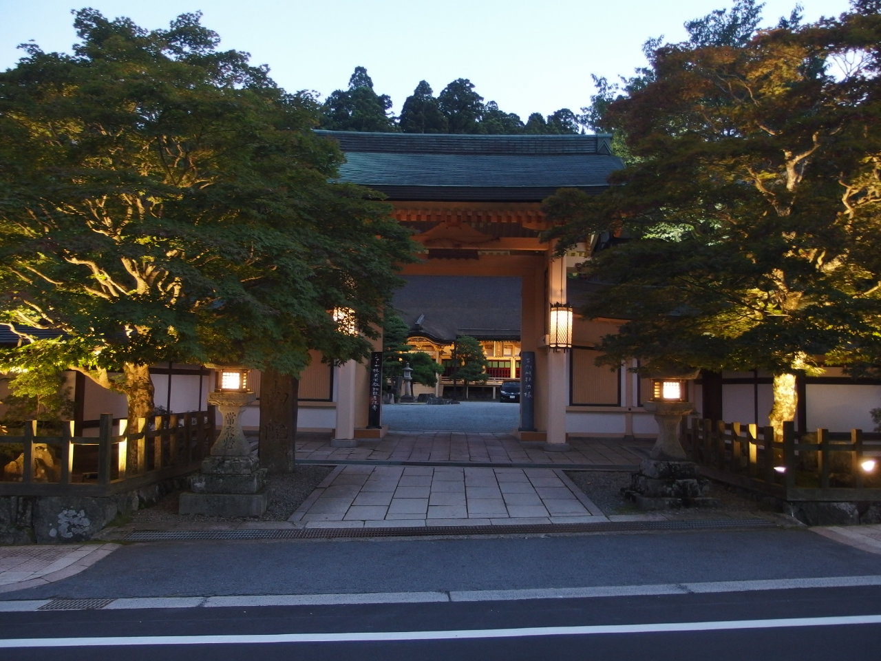 門前のライトアップ 高野山 別格本山 西南院（さいなんいん）
