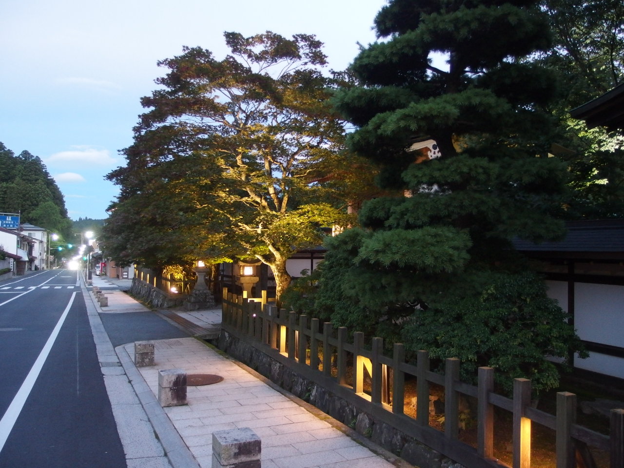 門前のライトアップ 高野山 別格本山 西南院（さいなんいん）