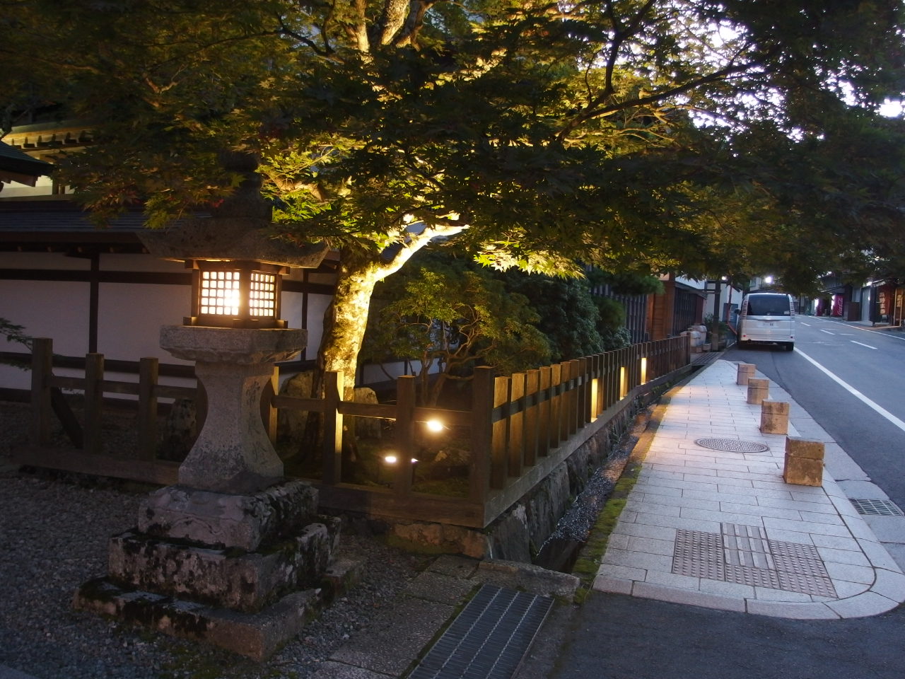 門前のライトアップ 高野山 別格本山 西南院（さいなんいん）